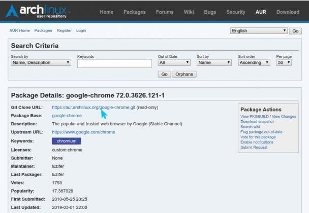 How to install Google Chrome in Manjaro Linux