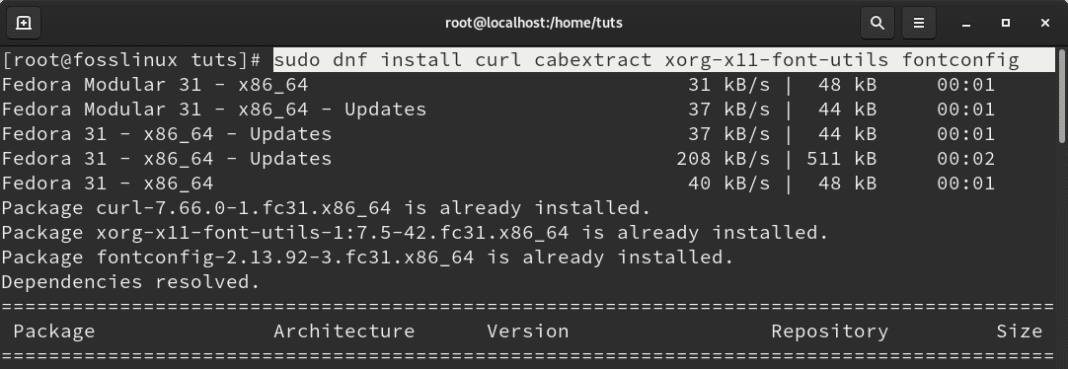 How to install Microsoft TrueType Fonts on Fedora