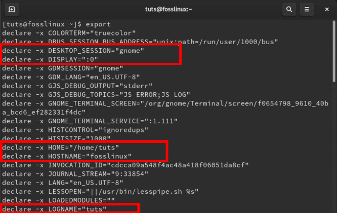 Linux Export Command Examples | FOSS Linux