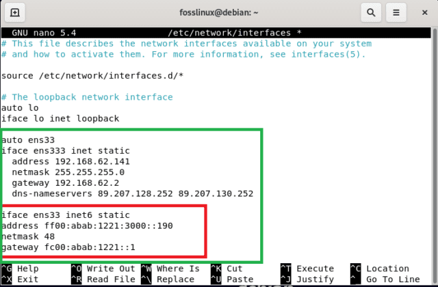 How to add an IPv4 or IPv6 address in Debian | FOSS Linux`