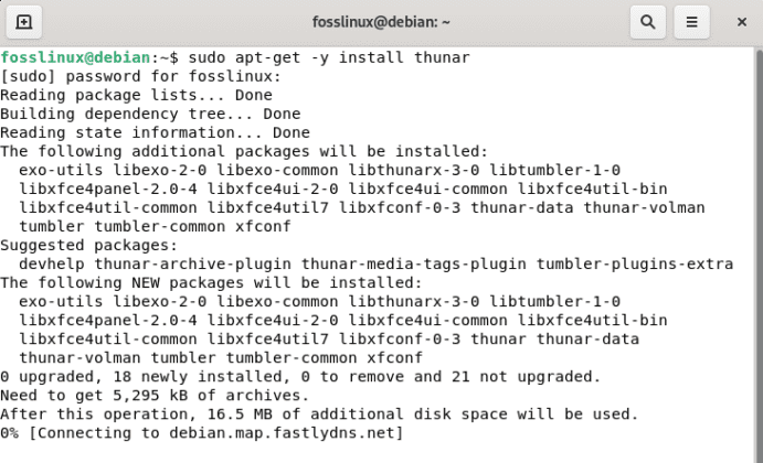 How to install Thunar file manager on Debian | FOSS Linux