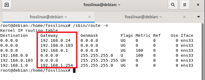 How to add or change the default gateway in Debian