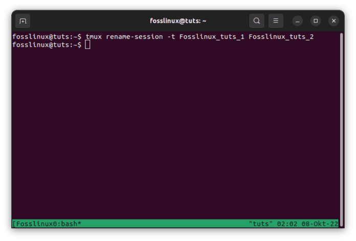 How to rename a session in Tmux | FOSS Linux