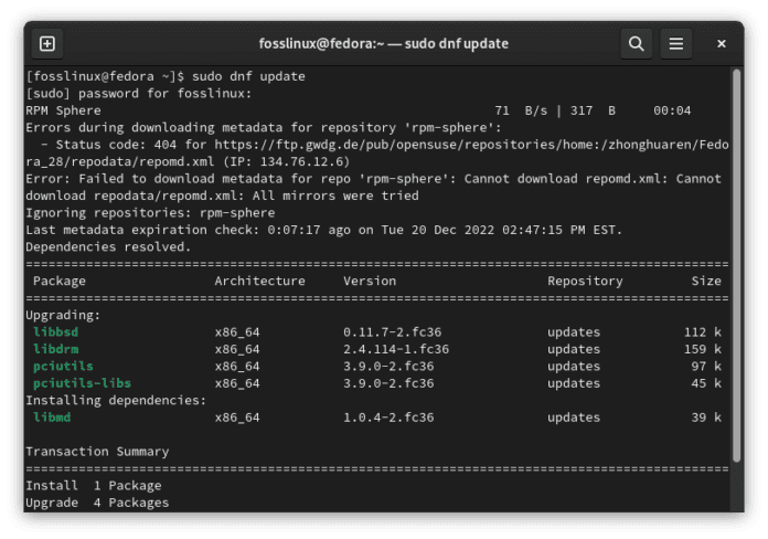 How to Update Fedora by GUI and Command-line Ways
