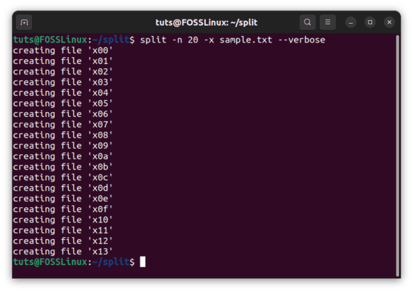 Bash split command explained with examples | FOSS Linux