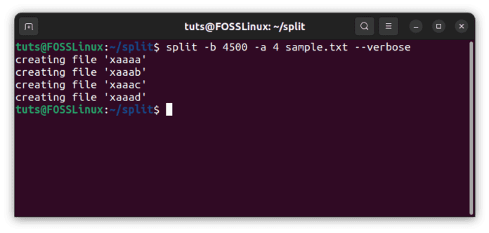 Bash split command explained with examples | FOSS Linux
