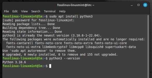 Installing And Configuring Python On Linux Mint Foss Linux