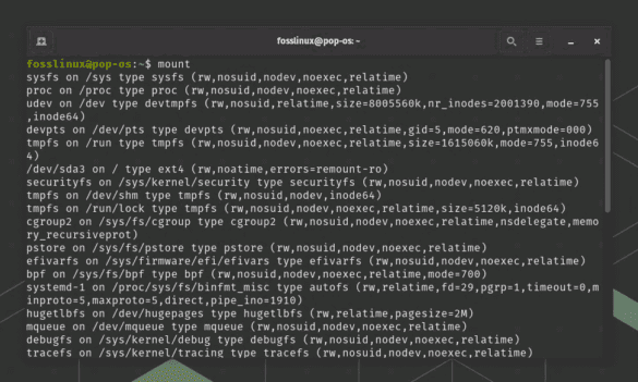 How to Display Currently Mounted File Systems in Linux